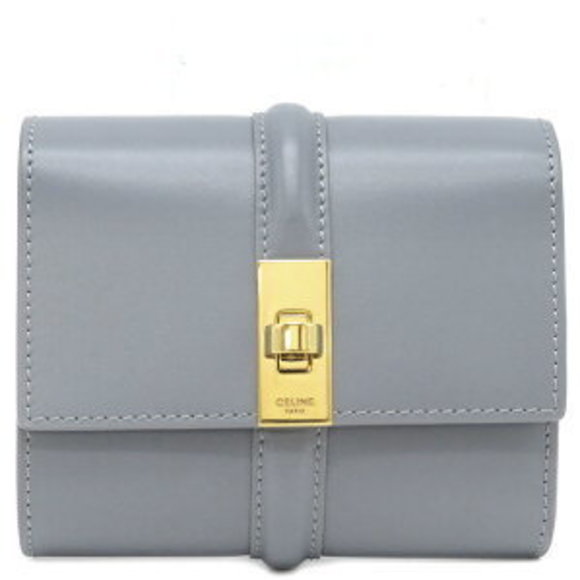 Celine | Bags | Celine Trifold Wallet Small Saise Calfskin Blue Grey ...